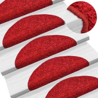 vidaXL Stufenmatten 15 Stk. 56x17x3 cm Rot Halbrund Vidaxl