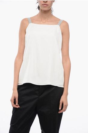 Fabiana Filippi Silk Top with Jewel Straps size 40