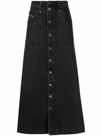 Diesel jupe &eacute;vas&eacute;e De-Albus-L en jean - Noir