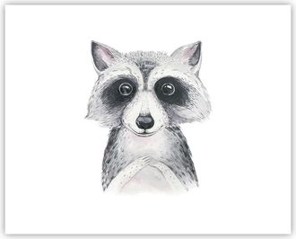 Arttor Poster ohne Rahmen Deko 50x40cm Waschb&auml;r Bild Kinder Wandposter Art Prints Wanddeko Bild Wand Kunstdruck Wandbilder Dekoration Wohnzimmer Schlafzimmer