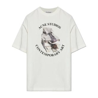 Acne Studios Femme, Tops, Blanc, Taille: 40 FR T-shirt imprim&eacute;