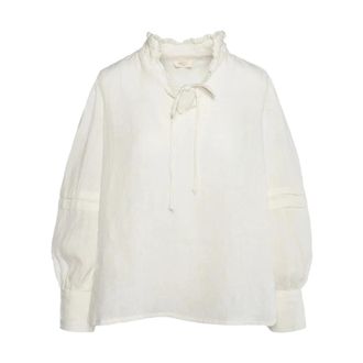 H&eacute;st Wei&szlig;e Leinenbluse - Sommerliebling - - Blouses & Shirts - Damen - Wei&szlig; - L