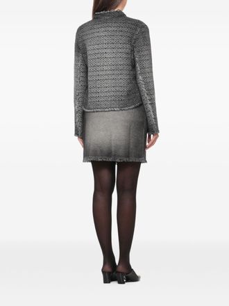Avant Toi Distressed Chevron Knit Jacket - Grey
