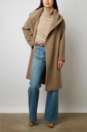 Gerard Darel Manteau ceintur&eacute; en laine vierge - SEMRA - Muscade