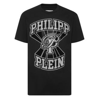 Philipp Plein Homme, Tops, Noir, Taille: XL T-Shirt Col Rond College