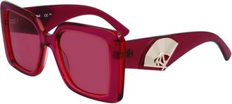 Karl Lagerfeld Femme, Accessoires, Rouge, Taille: ONE Size Lunettes de soleil oeil-de-chat &agrave; monture en ac&eacute;tate