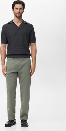 Mango Regular-Fit-Baumwollhose mittelgrün - Herren - 38 - MANGO MAN