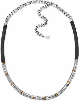 Diesel Collier pour homme en acier inoxydable 2 tons avec fermoir mousqueton