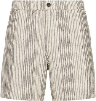 Sams&oslash;e & Sams&oslash;e Short &agrave; rayures en coton et lin m&eacute;lang&eacute;s