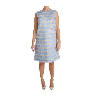 Dolce & Gabbana Elegantes Fransenkleid f&uuml;r besondere Anl&auml;sse - - Dresses - Damen - Blau - L