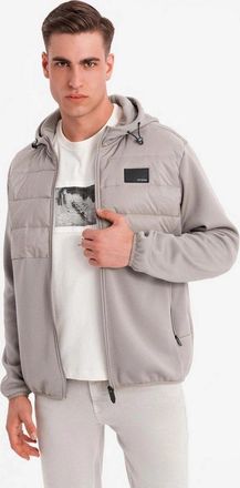 Ombre Allwetterjacke Leichte Herrenjacke aus Materialkombinationen mit Kapuze