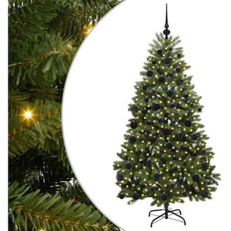 vidaXL K&uuml;nstlicher Weihnachtsbaum Gr&uuml;n 180 cm PVC und Metall vidaXL