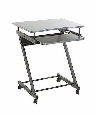 Haku Möbel Computertisch auf Rollen anthrazit, MDF, Metall - Maße: B 60 cm x H 75 cm x T 49 cm, Style: Modern