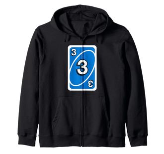 Uno Halloween Blue 3 Karte Kapuzenjacke