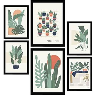 Nacnic Lot de 6 Affiches Minimalisme aux Couleurs Pastel. Plantes du d&eacute;sert. Impressions de paysage et de nature pour la d&eacute;coration int&eacute;rieure et la d&eacute;corati