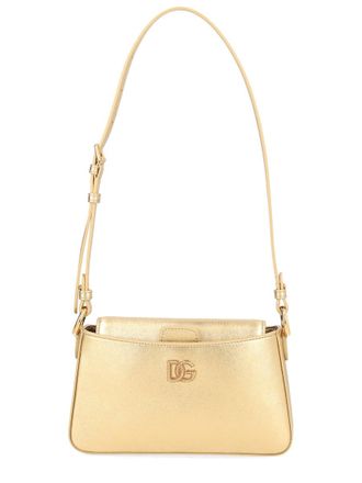 Dolce & Gabbana Womens Phone Bag Gold Leather Shoulder