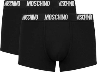 Moschino Homme, Sous-v&ecirc;tements, Noir, Taille: 2XL Lot de 2 boxers &agrave; bande logo
