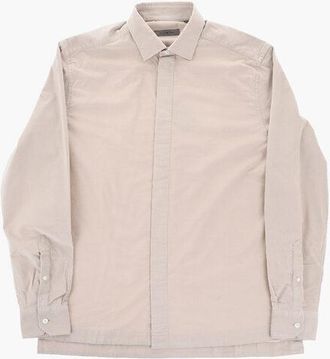 Corneliani Velour Shirt with Concealed Button Placket size 41