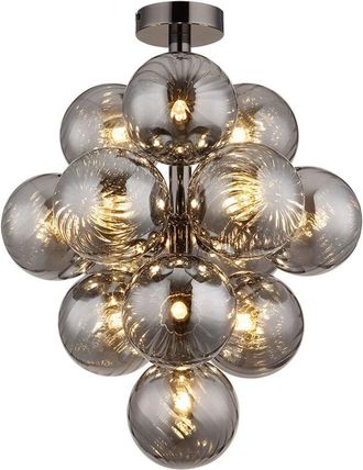Globo Lighting Deckenleuchte Wohnzimmerlampe Deckenlampe Glaskugeln Rauchfarbe 9-Flammig 39,5cm