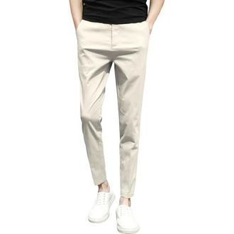 Generic Pantalon chino extensible d&eacute;contract&eacute; pour homme - Taille &eacute;lastique - Pantalon de golf fusel&eacute; - Robe l&eacute;g&egrave;re et d&eacute;contract&eacute;e, kaki, 42