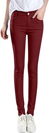 Generic Jeans skinny stretch pour femmes - Jeans taille basse femme avec poches, jean liftant pour fesses, pantalons en denim doux, couleur unie, taille &eacute;last