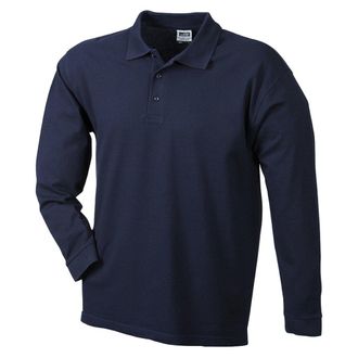 James & Nicholson Klassisches Langarm Polo (XXL, navy)