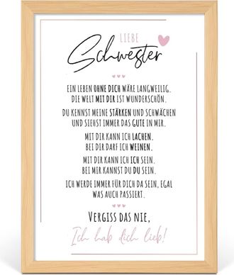 Fj&auml;llr&auml;ven Definition Poesie Kunstdruck-Poster | Weihnachtsgeschenke Schwester Geschenk | Wandbilder Wohnzimmer | Weihnachten Geschenke f&uuml;r Schwester Geburtstag 