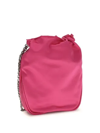 Roger Vivier Womens Bucket Bag Nano Pilgrim Fuchsia Satin Medium Silk