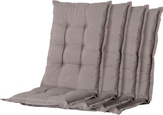 Madison New York 4er Set Hochlehner Auflagen, Bequeme und Stilvolle Gartenstuhlauflage für Holz-,Stahl-, Oder Kunststoffstühle, Sitzauflage - Indoor/Outdoor Stuhlpolst