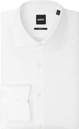 HUGO BOSS Unifarbenes Hemd aus Baumwolle mit Kentkragen, Slim in