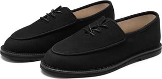 AlltheMen Loafers Homme Cuir Lacets Ville Conduite Chaussures Confort Leger Plat Semelles de Mocassin Noir 41