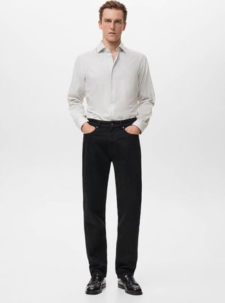 Mango Chemise 100 % coton rayures slim-fit gris chin&eacute; clair - Homme - XXL - MANGO MAN