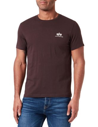 Alpha Industries Alpha Industries Herren Basic T Small Logo T-Shirt, Hunter Brown, S