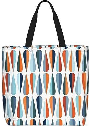 Generic Style R&eacute;tro Moderne Du Milieu Du Si&egrave;cle Avec Des Formes En Goutte Sac Fourre Tout L&eacute;ger Sacs De Courses Grand Sac A Main Femme Pour Plage Gym Voyage