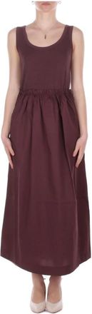 Alpha Studio Femme, Robes, Brun, Taille: 42 FR Robe Maxi &agrave; Cordon de Serrage