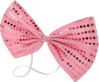 IFUNDOM Grand Noeud à Paillettes Rose 24 X 15 X 1 CM Pré-Noué Léger et Confortable Noeud Fantaisie pour Cosplay Soirées Déguisées et Carnaval Accessoire Scint