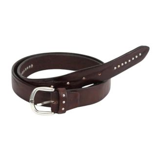 Alberto Luti Homme, Accessoires, Brun, Taille: 115 CM Ceinture en cuir clout&eacute;e
