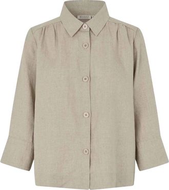 Masai Femme, Blouses et Chemises, Beige, Taille: 36 FR Chemise manches 3/4