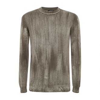 Avant Toi Tonal Effekt Rundhals Pullover mit Off-Gauge-Strick - - Knitwear - Herren - Gr&uuml;n - M