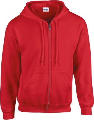 Gildan Heavy Blendâ Full Zip Hooded Sweatshirt Sweatshirt Red, 5XL Unisex Erwachsene, Rot, 5XL