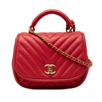 Chanel Pre-owned Chevron Satchel - - Pre-owned - Damen - Rot - ONE SIZE
