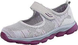 Generic Pantoufles dhiver en maille pour femme - Respirantes - Chaussures de sport solides - Chaussures de course - Couleur ext&eacute;rieure, gris, 37.5 EU