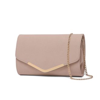 Miss Lulu Damen Umschlag Rosa Clutch Elegant Abendtasche Brauttasche Umschlag Clutch Tasche Handtasche mit Kette f&uuml;r Hochzeit Party Prom