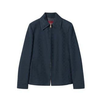 Gucci GG Cotton Gabardine Zip Jacket - - Jackets - Damen - Blau - S