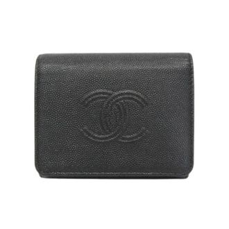 Chanel Portefeuille tri-plis Coco Mark doccasion - Femme - Pre-owned - Noir - Taille: ONE Size