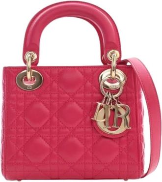 Dior Sac &agrave; main Lady Mini doccasion - Femme - Pre-owned - Rose - Taille: ONE Size
