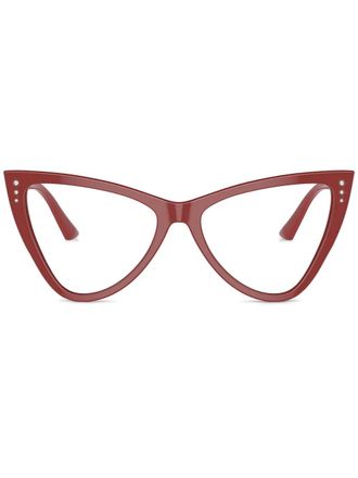 Jimmy Choo Eyewear lunettes de vue &agrave; monture papillon - Rouge