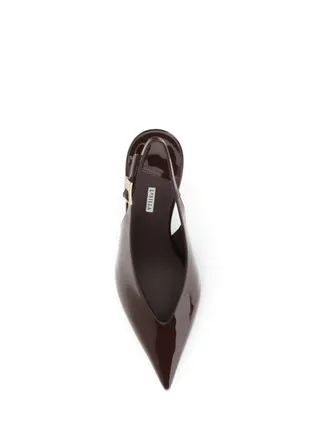 Le Silla Womens D&eacute;collet&eacute; Clivage Dark Brown Calf Leather Sandal