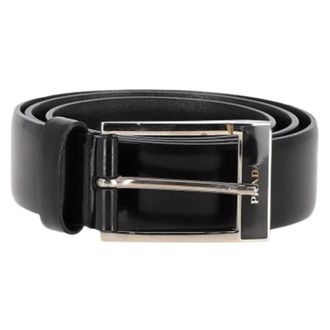 Prada Ceinture &agrave; boucle logo Pre-owned - Femme - Pre-owned - Noir - Taille: ONE Size