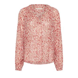 Part Two Mini Blumen Bluse - - Blouses & Shirts - Damen - Rot - M